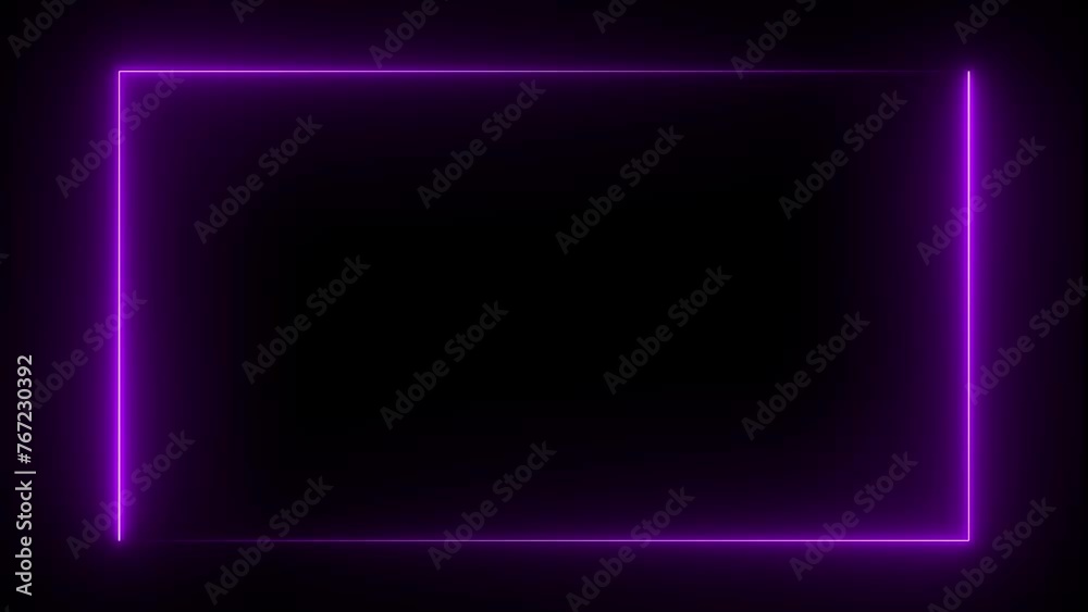 Purple color Glowing square frame animation. neon frame background ...