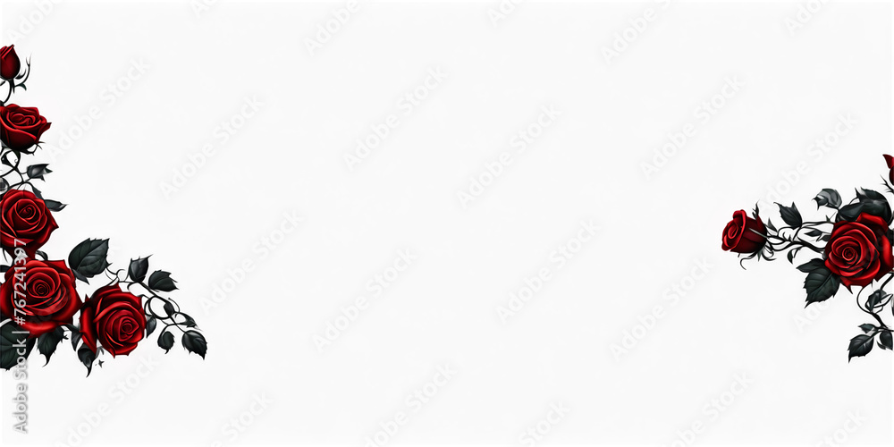 Gothic rose vine border with dark romantic elements Transparent ...