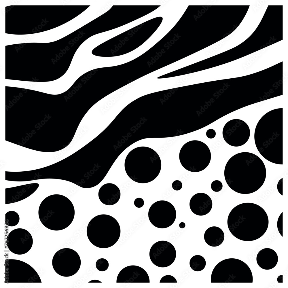 Abstract shape and circle pattern - Two color abstract vector dot and ...