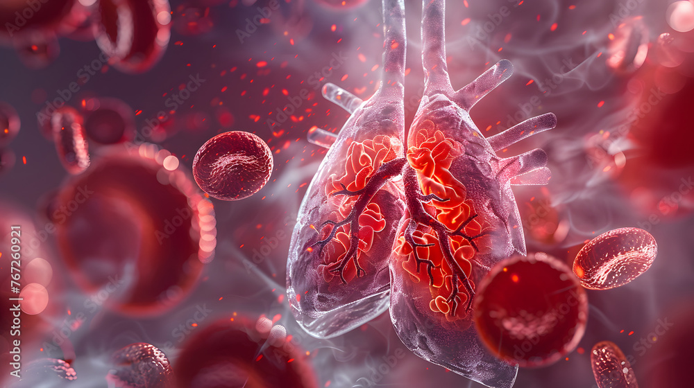 Pulmonary embolism professional detailed illustration, hyper-details ...