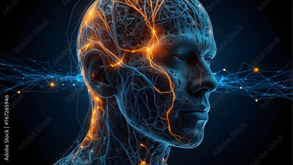 brain anatomy, x ray of human brain, Digital light electrical activity ...