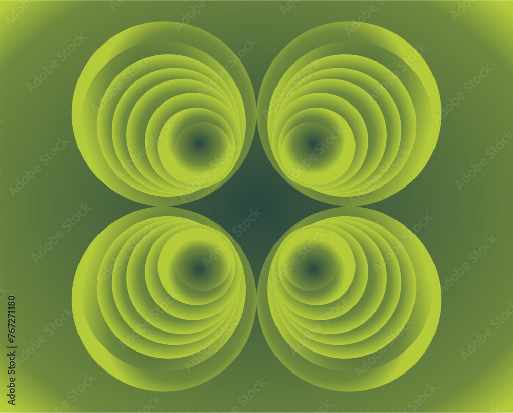 composition of planes and geometric shapes with green gradient color ...