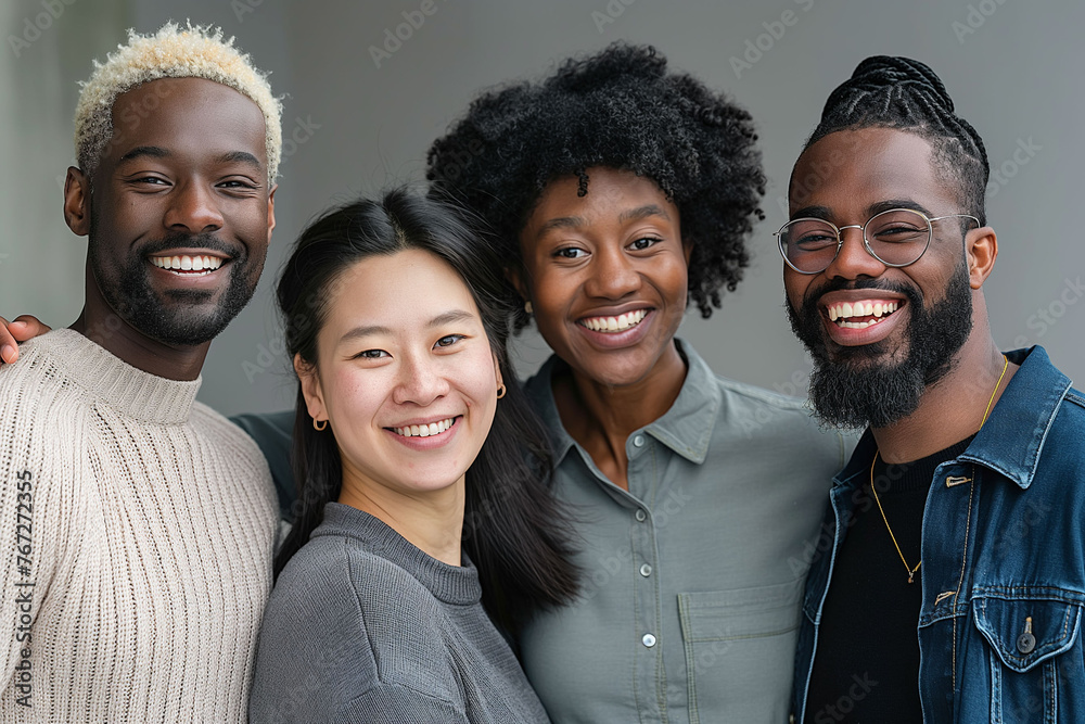 Group of positive handsome very different people, students, managers ...