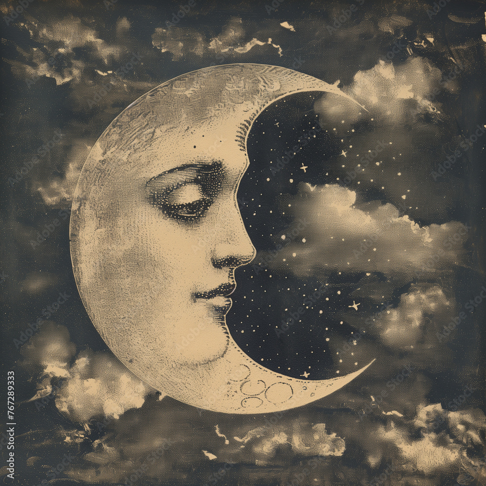 illustration set of moon phases. Different stages of moonlight activity ...