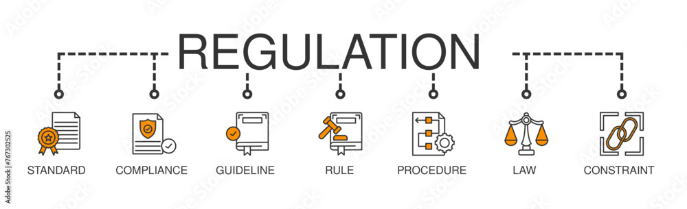 Regulation banner web icon vector illustration concept with icon of ...