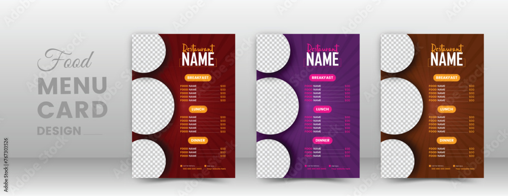 Fast food restaurant menu board vector template, Restaurant Food Menu ...