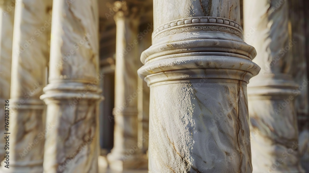 marble pillars with architectural detail and ornate design in a ...