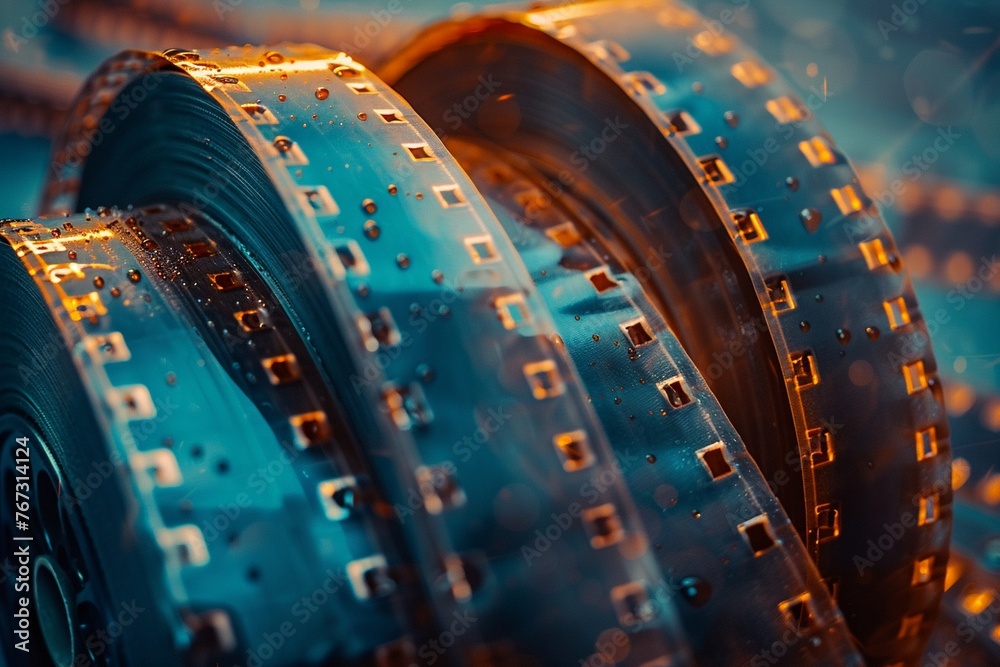 Embark on a journey through time as you observe a cinematic retro film ...