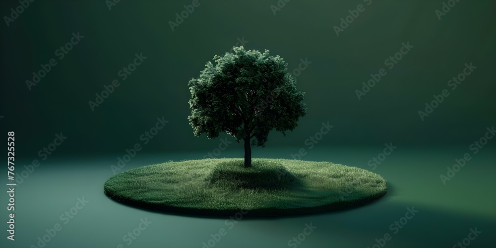 Carbon offsetting platform symbol on a green background representing ...