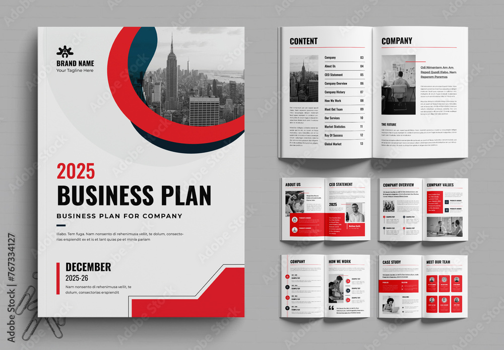 Business Plan Brochure Template Layout Stock Template | Adobe Stock