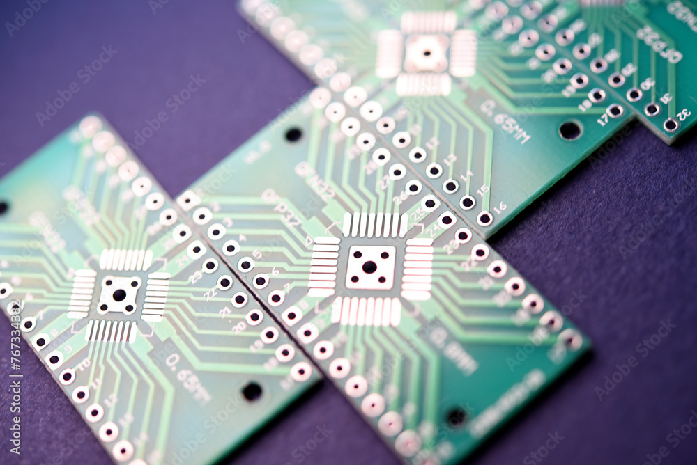 Green printed circuit boards for soldering radio components. A set for ...