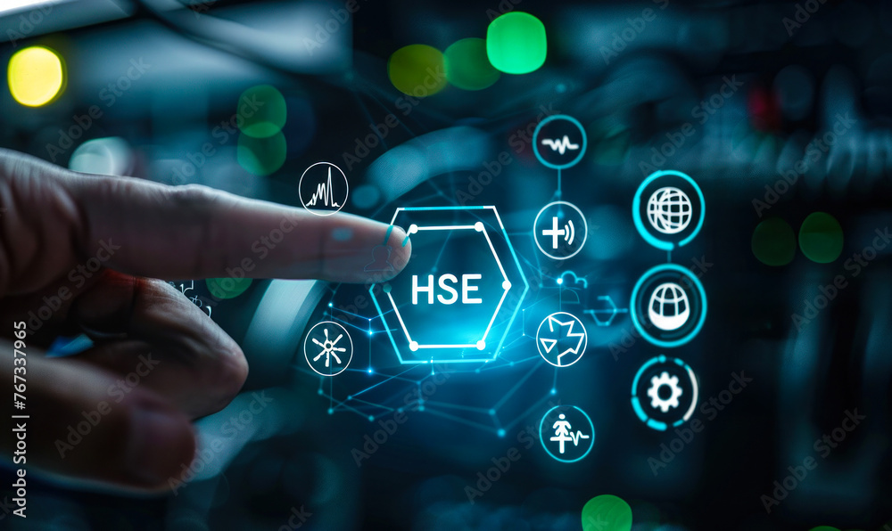 Health, Safety, and Environment (HSE) Officer Using Virtual Interface ...