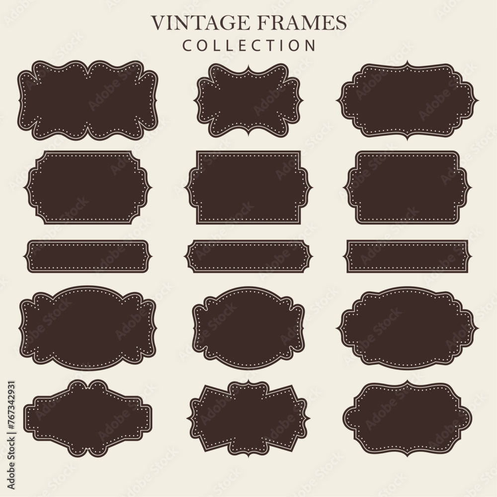 Vintage sign frames. Old decorative frame design, retro ornate label ...