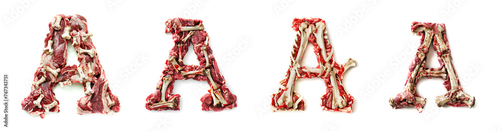 Letter A Horror alphabet and number concept. Halloween isolated text ...