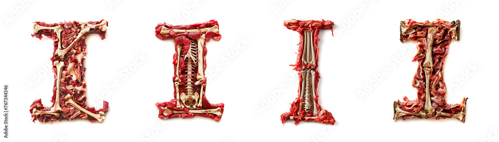 Letter I Horror alphabet and number concept. Halloween isolated text ...