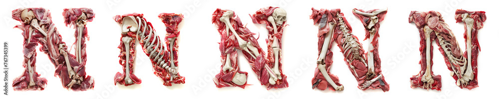 Letter N Horror alphabet and number concept. Halloween isolated text ...