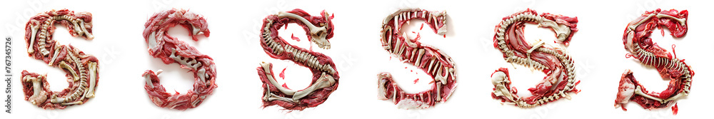 Letter S Horror alphabet and number concept. Halloween isolated text ...