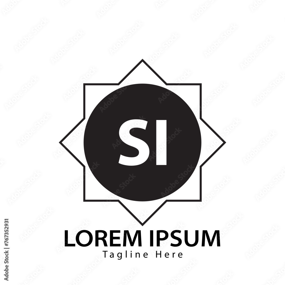letter SI logo. SI. SI logo design vector illustration for creative ...