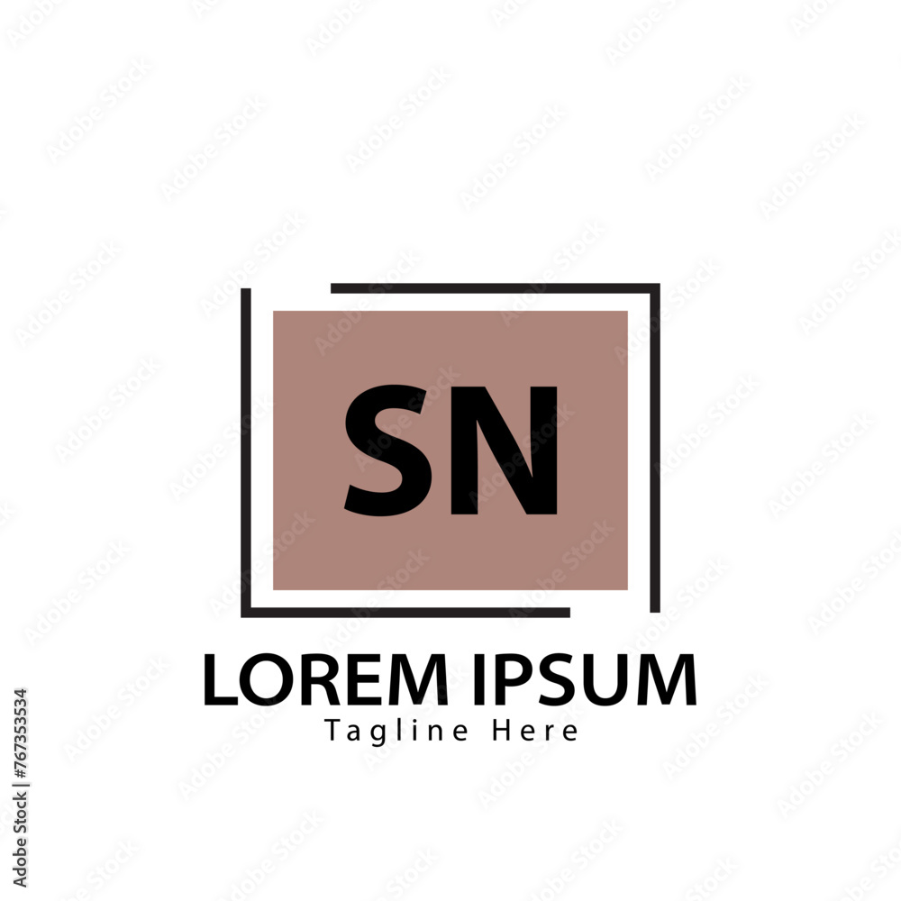 letter SN logo. SN. SN logo design vector illustration for creative ...
