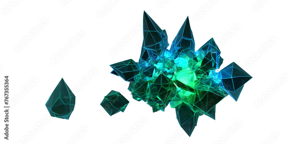 Crystal structures glowing with internal light Transparent Background ...