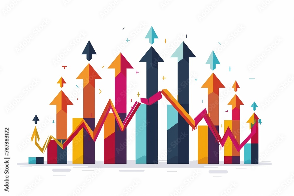 Growing graph set. Business chart with arrow. Growths chart collection. Profit growing sumbol ...