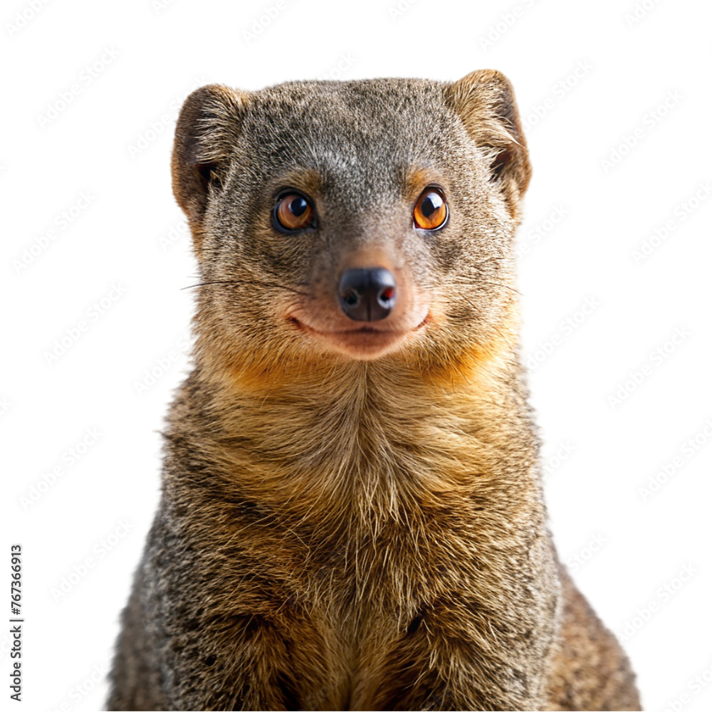 Mongoose isolated on a transparent background. Closeup portrait. Stock ...