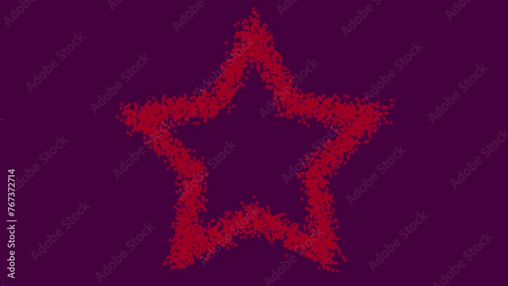 Red star geometric shape and lines transition animation on purple ...