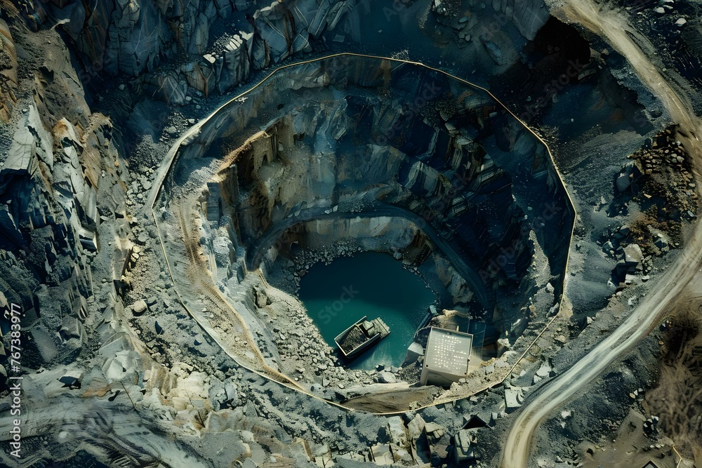 Aerial view of a massive openpit mine showcasing the scale and depth of ...