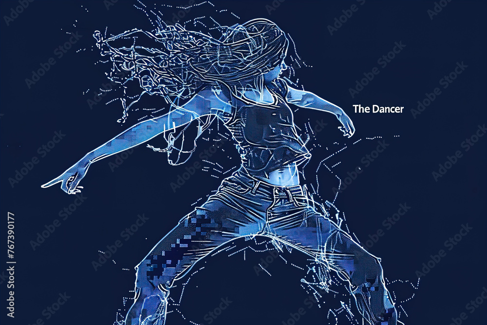 An illustration of a modern Dancer. Design of clothes, albums ...