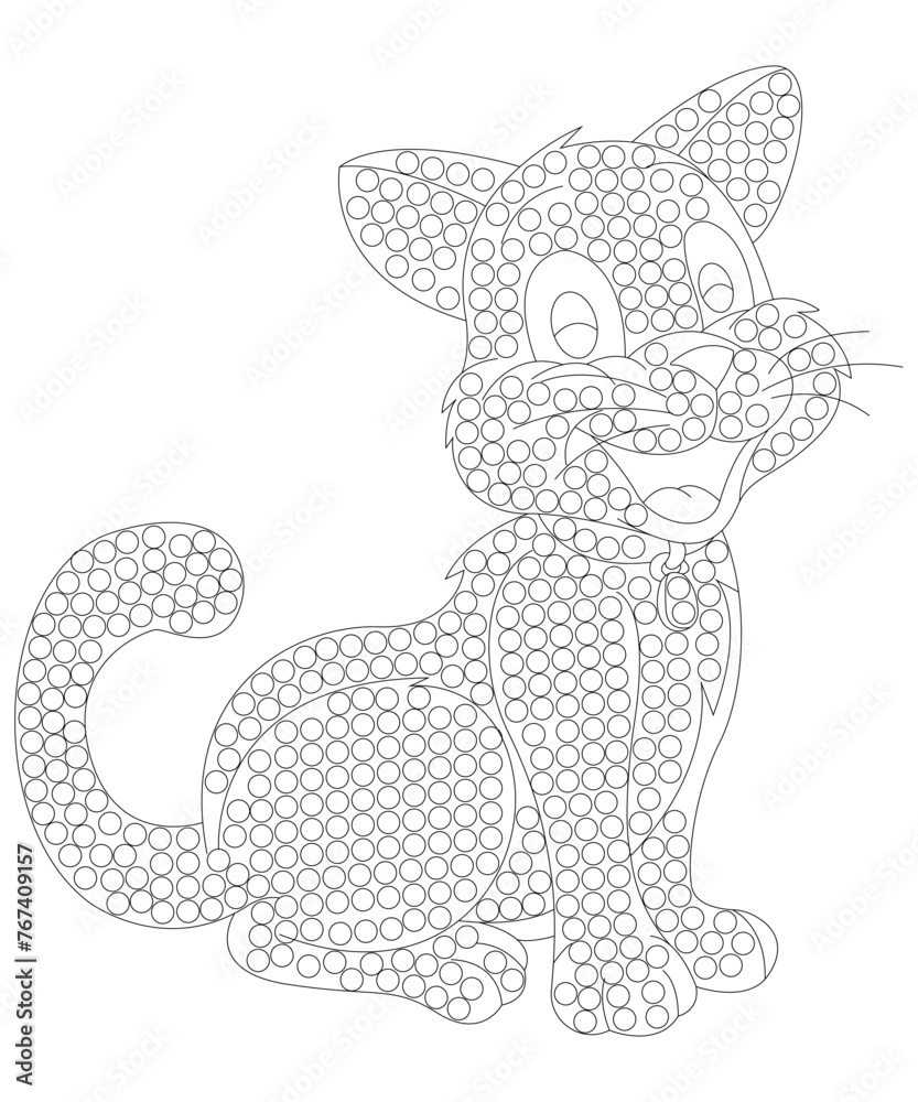 Vetor de Cat Dot Coloring page for kids .Dot coloring page for Children ...