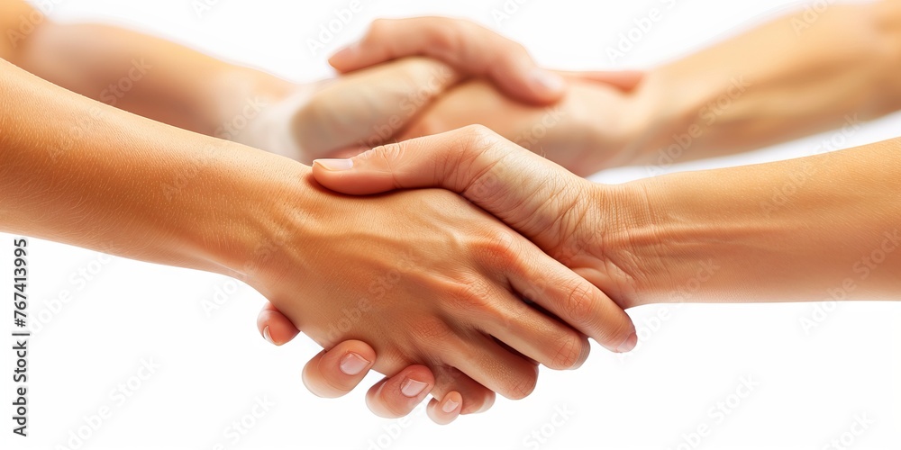 Various hands clasped together. Symbol of unity and cooperation ...