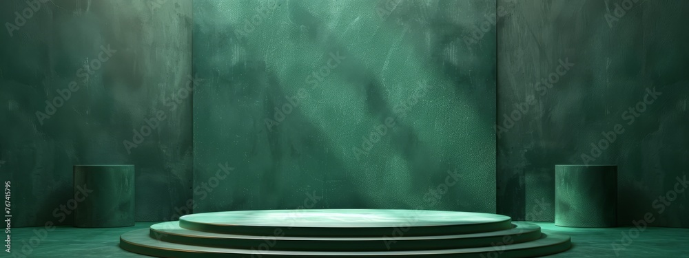Background green podium product platform 3D display stage stand luxury ...