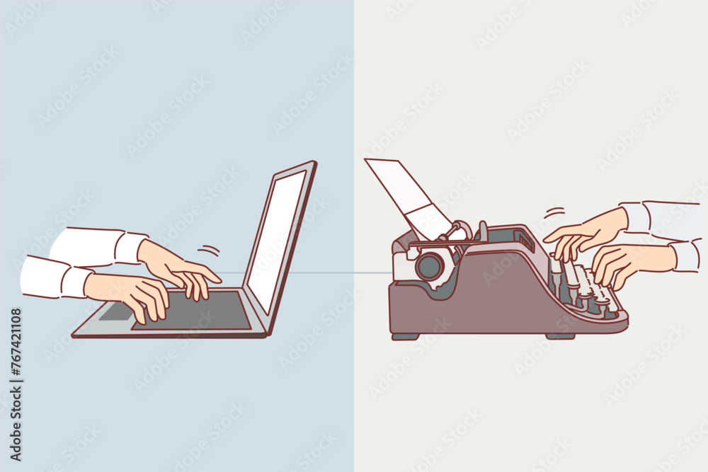 Evolution of old typewriter turned into modern laptop, thanks to ...