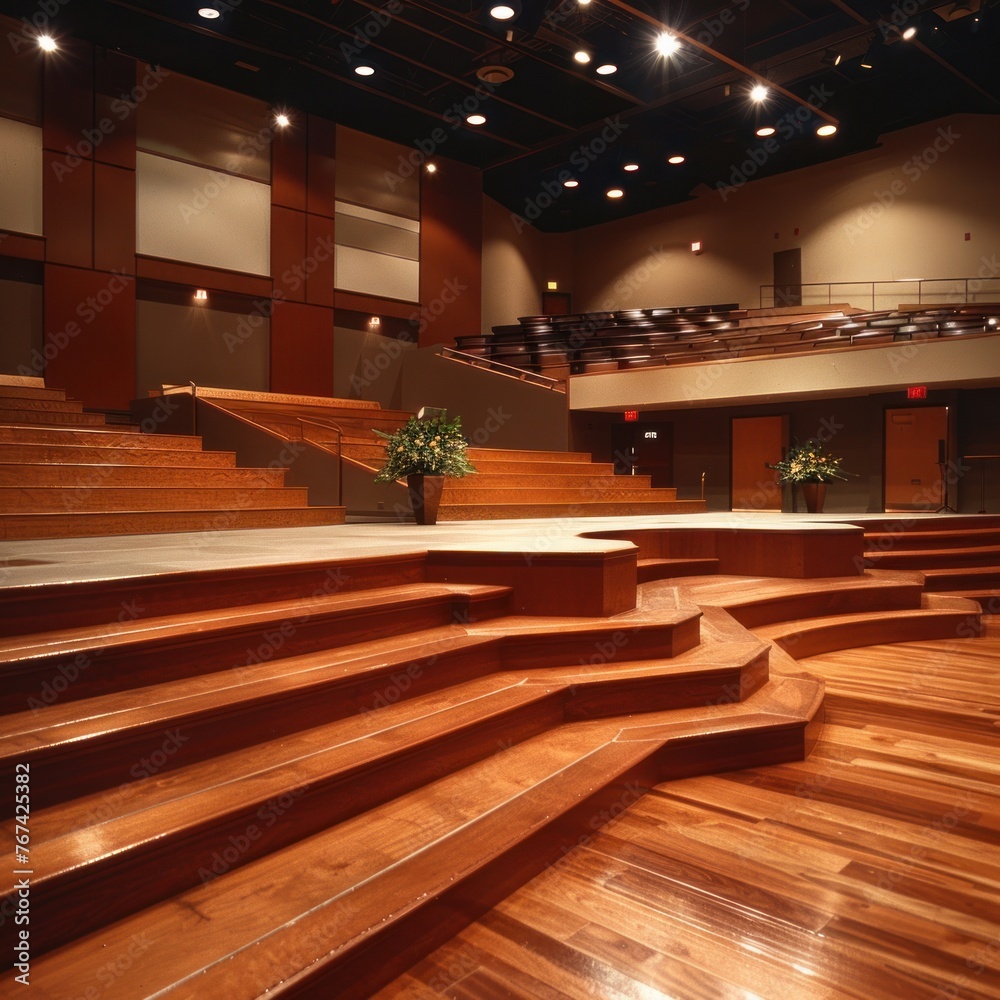 Multi-Level Design: Design a multi-level podium platform with staggered ...