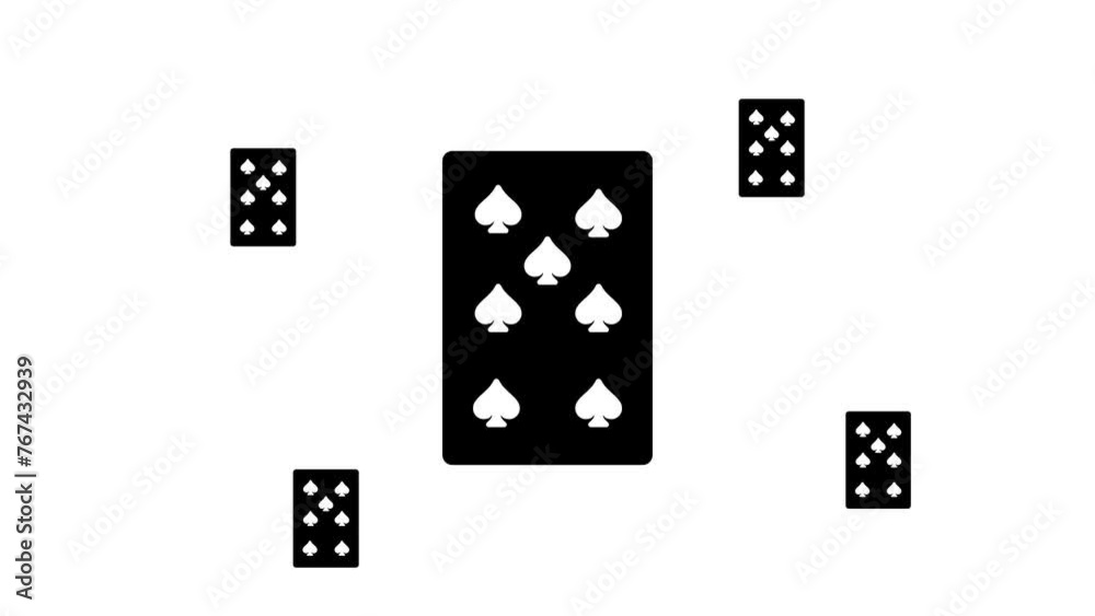 Zoom in and out animation the seven of spades playing symbol. Large ...