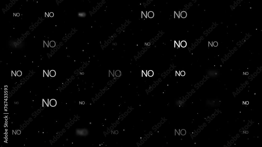 Template animation of evenly spaced no symbols of different sizes and ...