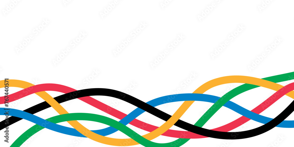 Abstract wavy stripes isolated on a transparent background. Olympic ...