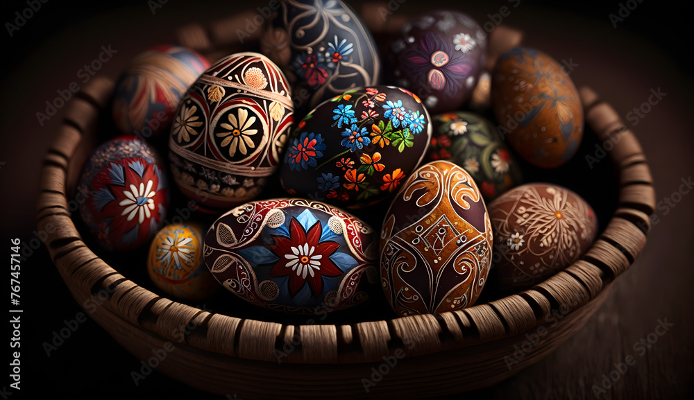 Celebrating the Easter ritual with a detailed photo of handmade Easter ...