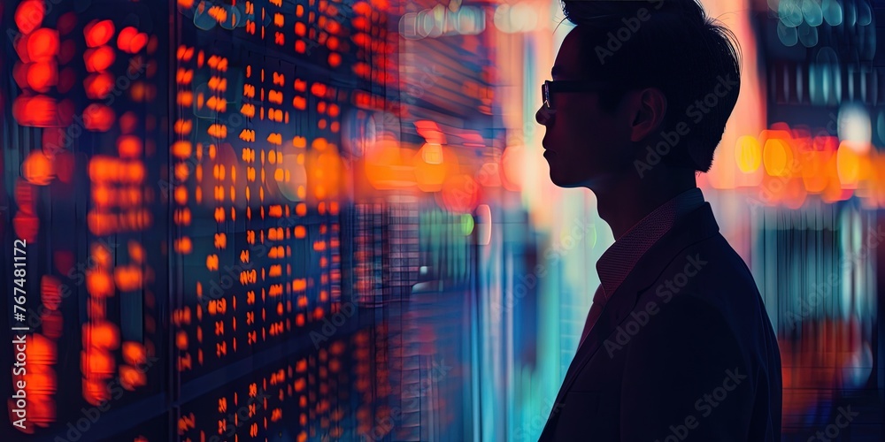 Office worker checking statistics and charts to track key performance ...