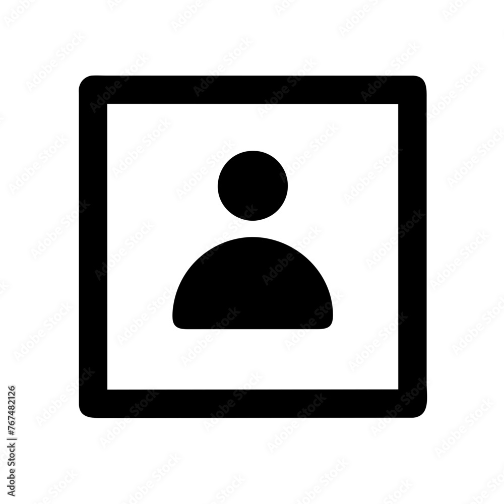 Monochrome User Person icon on a Transparent Background Stock Vector ...