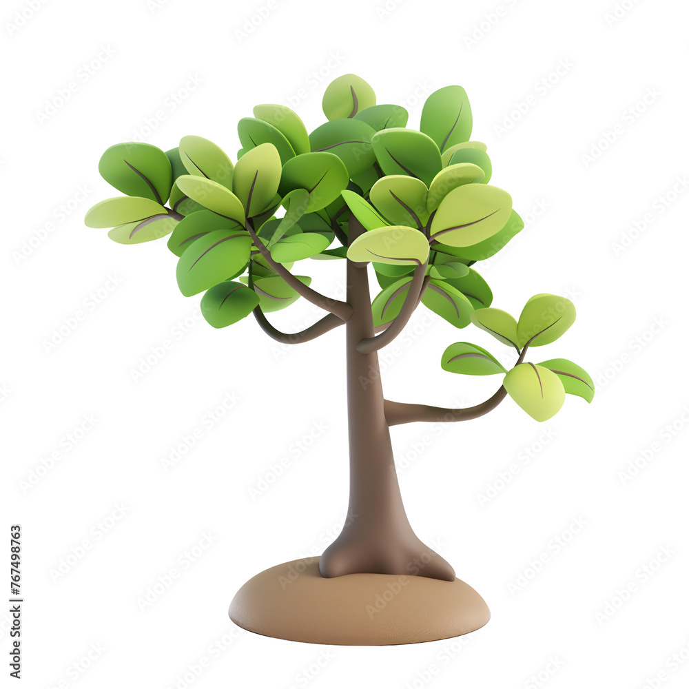 Small Tree Growing: A Cute Render of a Simple Design Element in 3D ...