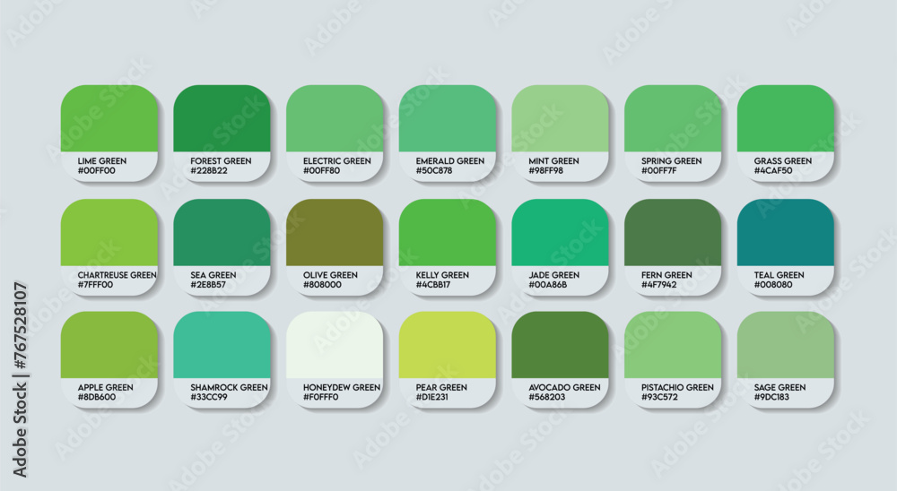 Vetor de Green Energy Color Palette, Green Energy Color Code Guide ...