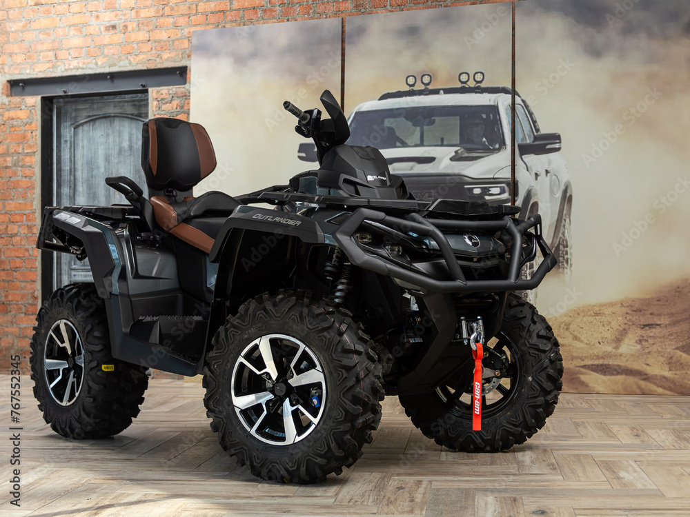 Novosibirsk, Russia - March 13 , 2024: Outlander ATV, front view, for ...