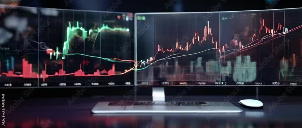 Stock market digital connection trading, info graphic with animated ...