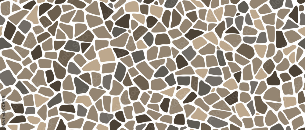 Mosaic pebble stone ground pattern. Vector tile background with ...