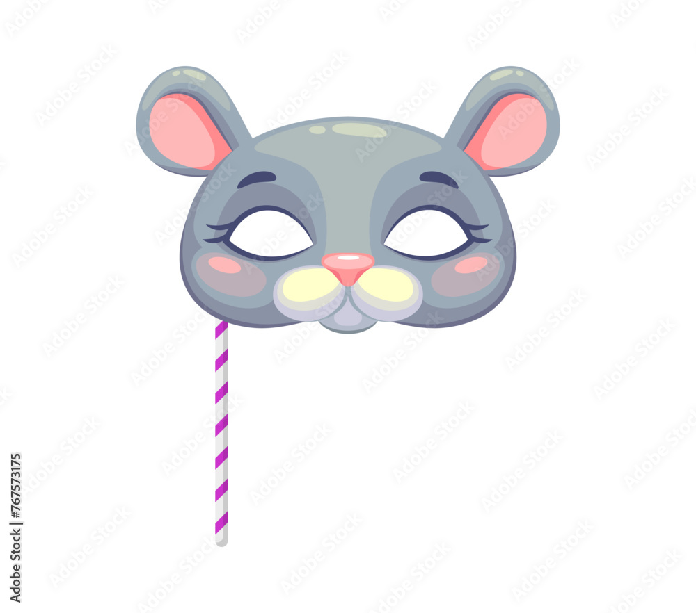 Cartoon mouse animal mask for kids carnival or festival party, vector ...
