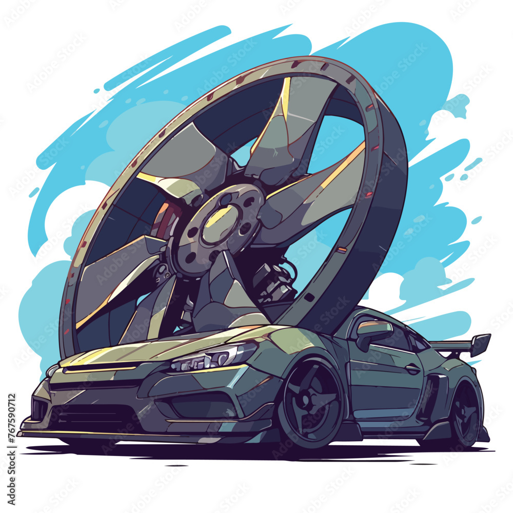 Car radiator fan icon design. isolated on white bac Stock Vector ...