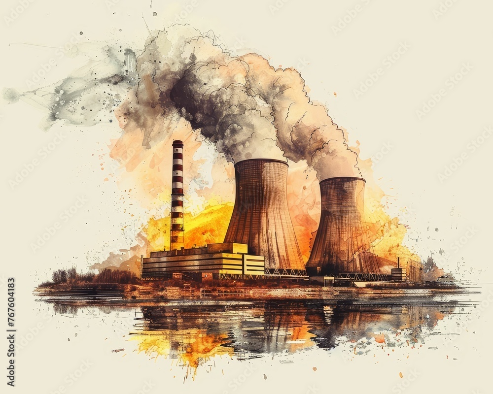 Nuclear accidents Illustration and Logo Mascots Collage Art Cold ...