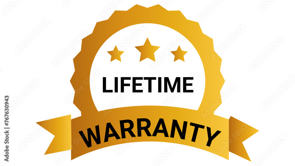 lifetime warranty golden label icon symbol isolated on white vector ...
