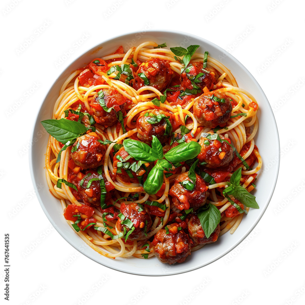 Spaghetti with meatballs isolated on transparent background, png photo ...